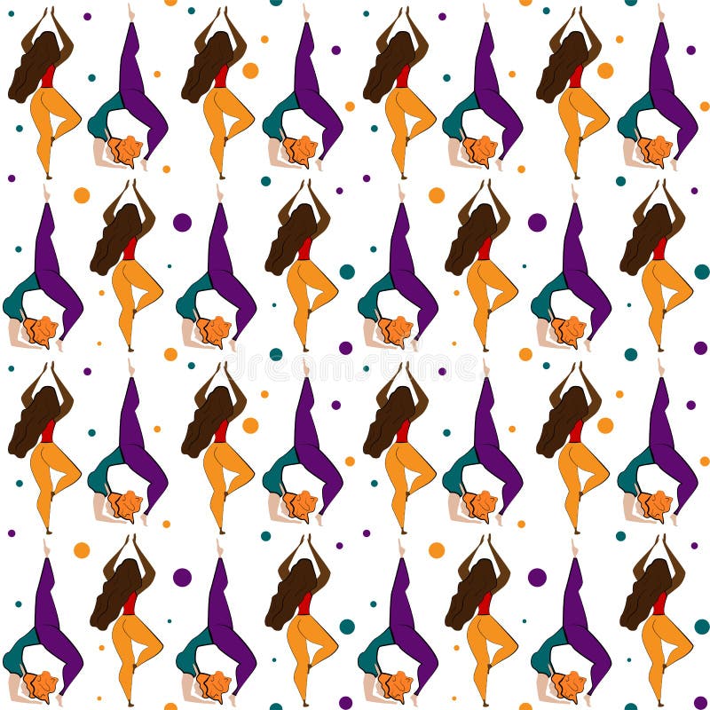 Yoga Poses Color Pattern for Website or Design Stock Vector ...