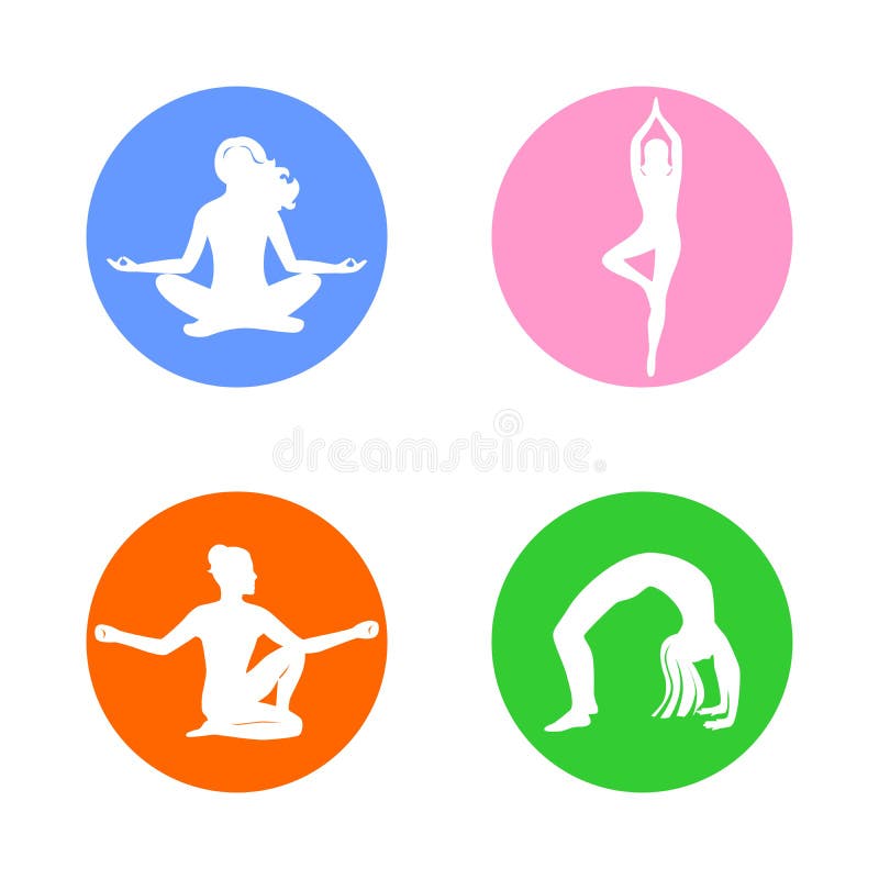Yoga poses icons stock vector. Illustration of design - 91063452