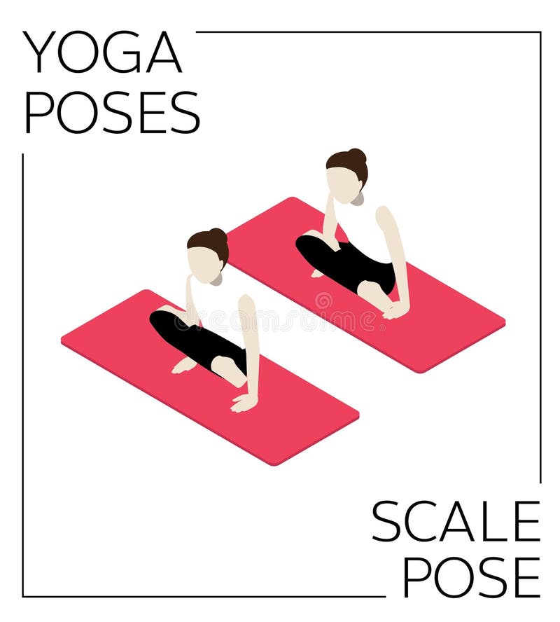 Yoga Pose Scale Isometric Vector Set Stock Vector - Illustration of ...