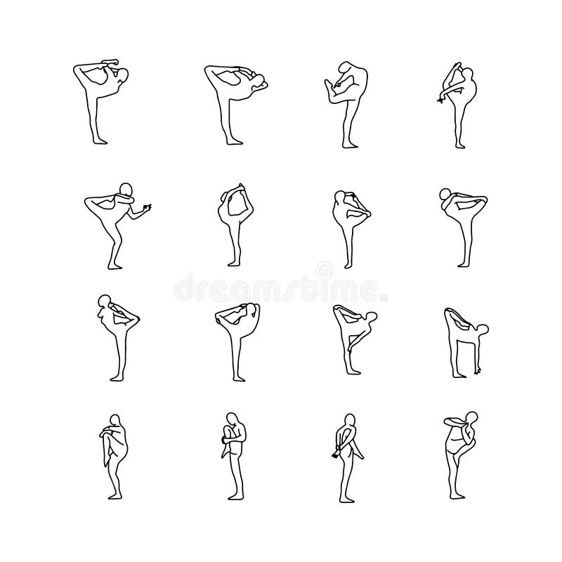 Yoga Poses Vector Illustration Outline Sketch Hand Drawn with Bl Stock ... Yoga Poses Vector Illustration Outline Sketch Hand Drawn with Bl Stock ...