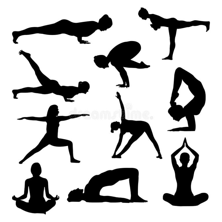 Yoga Poses Vector Art Illustrator Stock Illustrations – 10 Yoga Poses ...