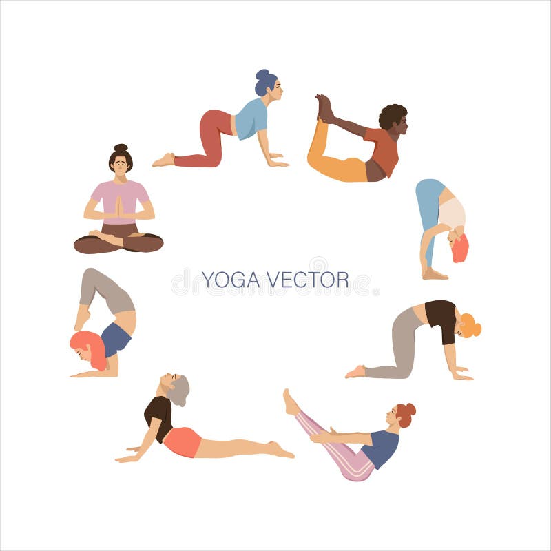 Yoga poses vector frame stock illustration. Illustration of lifestyle ...
