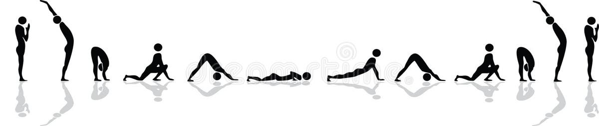 Sun Salutation Position Stock Illustrations – 239 Sun Salutation ...