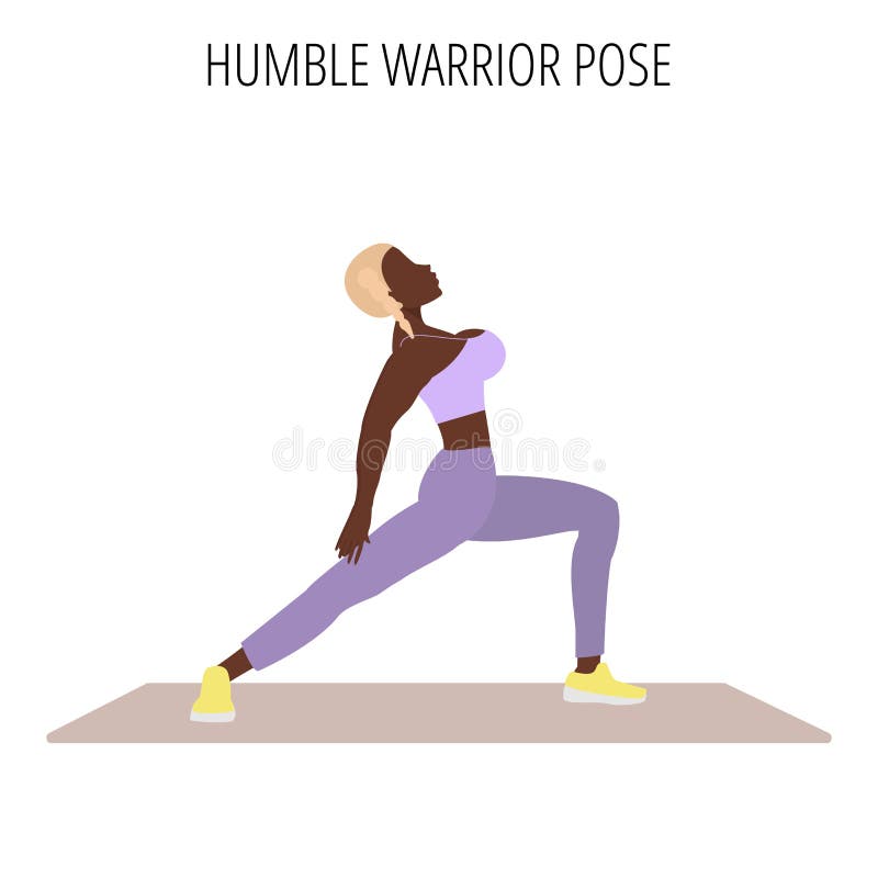 Humble Warrior Pose Yoga Workout Outline Healthy Lifestyle Vector