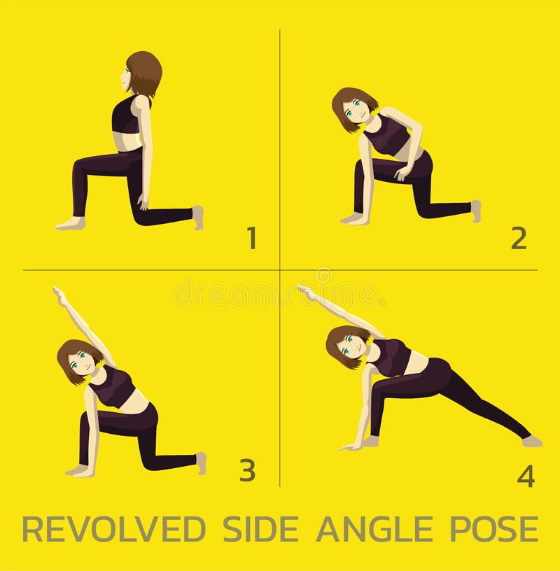 Revolved Side Angle Pose Yoga Manga Tutorial How Cartoon Vector ...