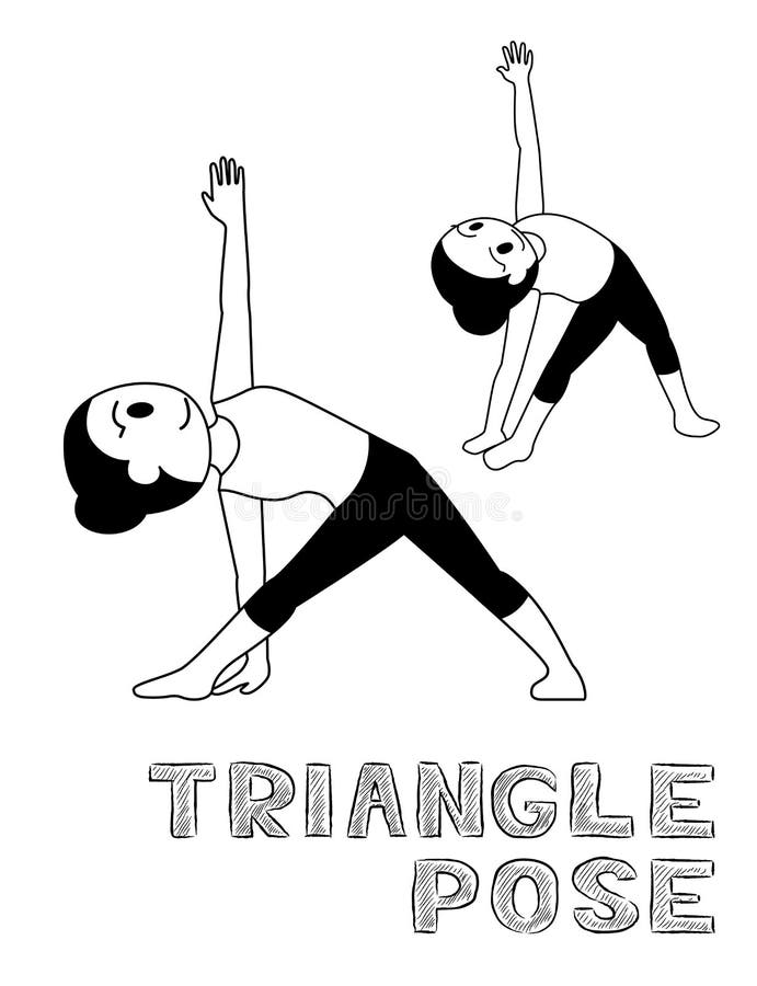 Triangle Pose Cartoon Vector Illustration Monochrome Stock Vector ...