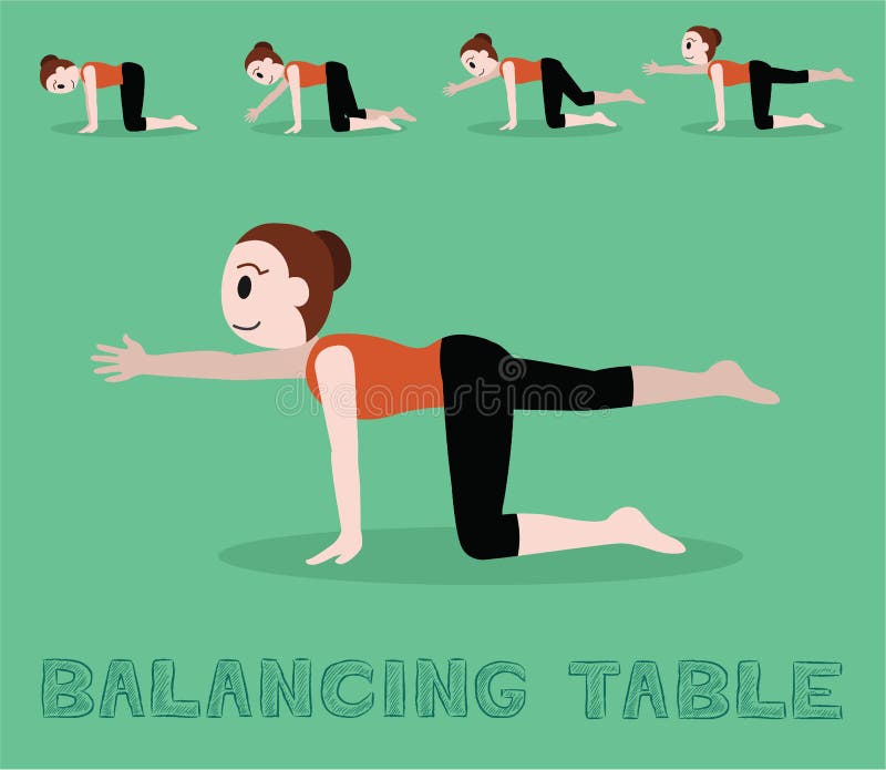 Yoga Balancing Poses Vector Illustration Monochrome Stock Vector ...