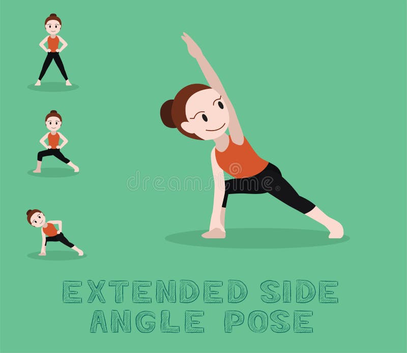 Yoga Extended Side Angle Pose Cartoon Stock Illustrations – 36 Yoga ...