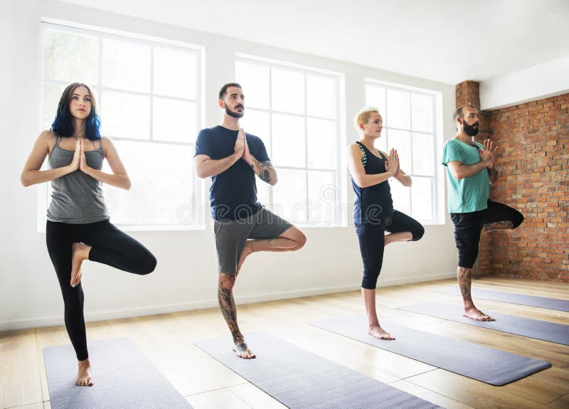 Yoga Practice Exercise Class Concept Stock Image - Image of activity ...