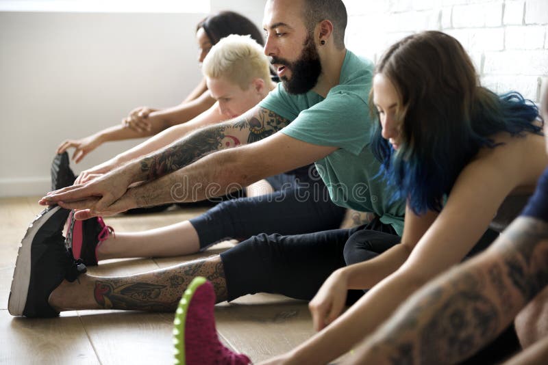 Yoga Practice Exercise Class Concept Stock Photo - Image of fitness ...