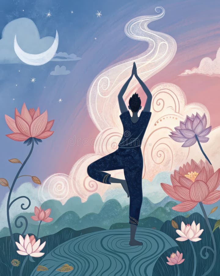 A Yoga Practitioner in a Pose that Blends Strength and Relaxation ...