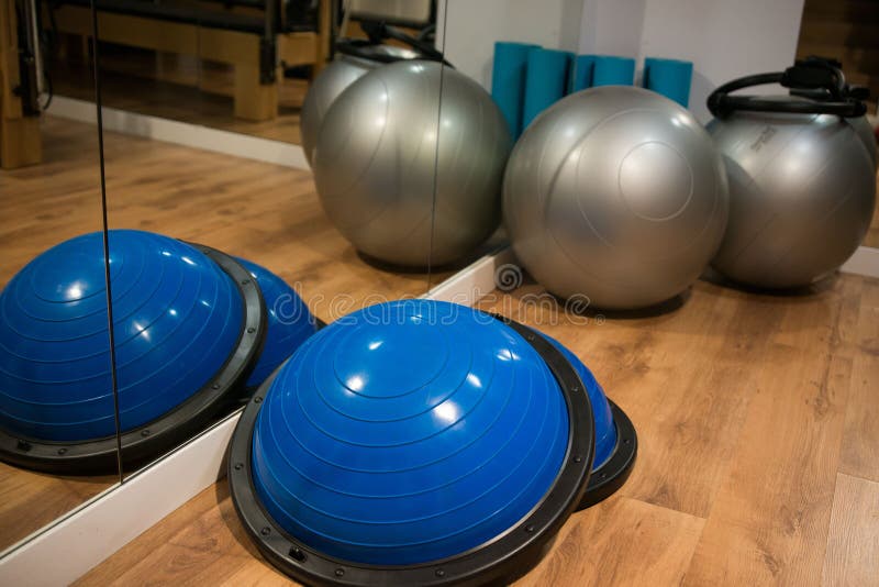 Yoga Props and Materials in a Gym Stock Photo - Image of wellness ...