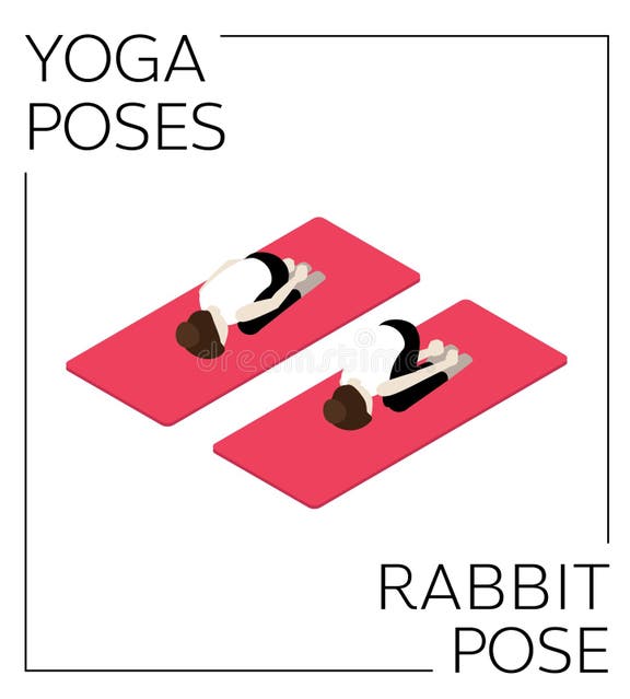 Yoga Rabbit Pose Isometric Vector Set Stock Vector - Illustration of ...