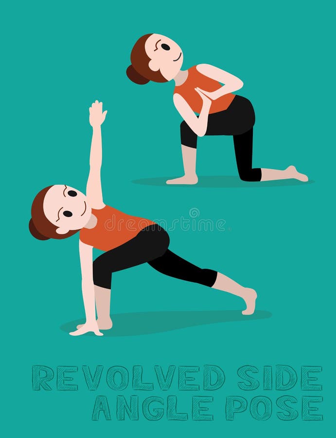 Yoga Revolved Side Angle Pose Cartoon Vector Illustration Stock Vector ...