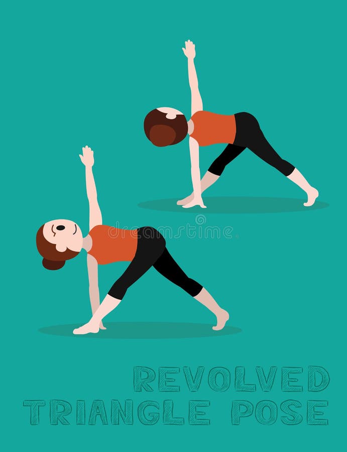 Yoga Revolved Side Angle Pose Cartoon Vector Illustration Stock Vector ...