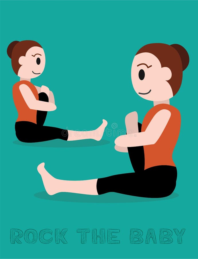 Yoga Rock the Baby Cartoon Vector Illustration Stock Vector ...