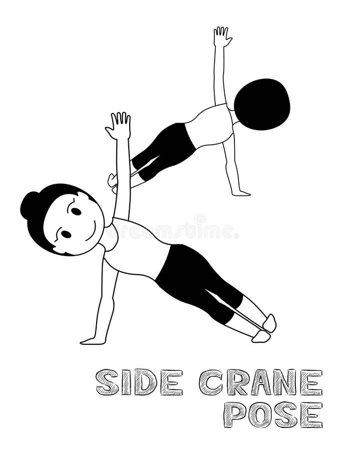 Yoga Side Plank Pose Cartoon Vector Illustration Stock Vector ...
