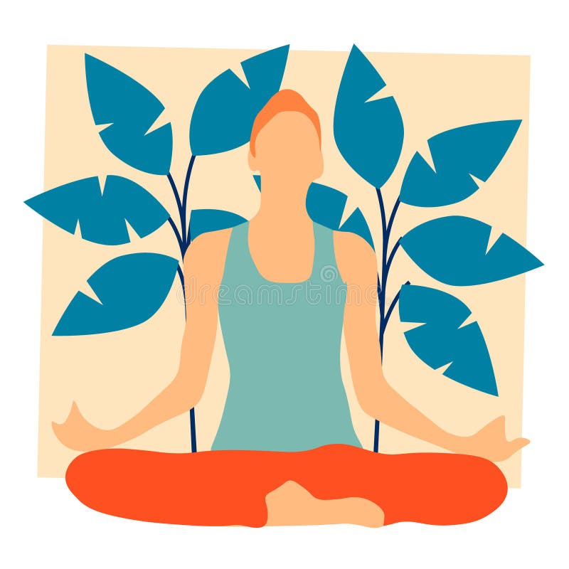 Beeldverhaal Stelt De Jonge Mooie Meisje Het Praktizeren Yoga In Een