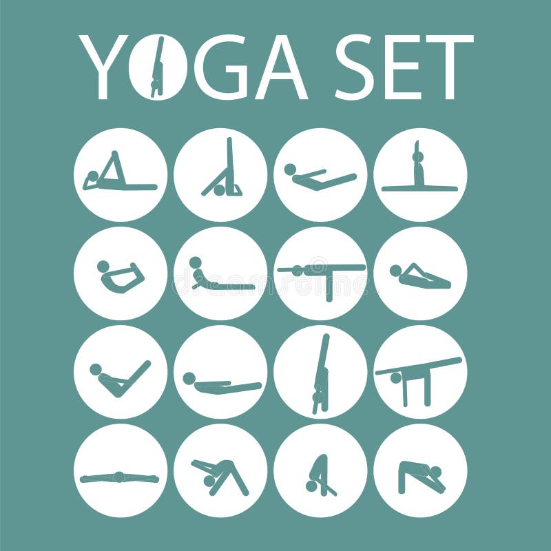 Yoga stick man set stock vector. Illustration of asana - 58619712