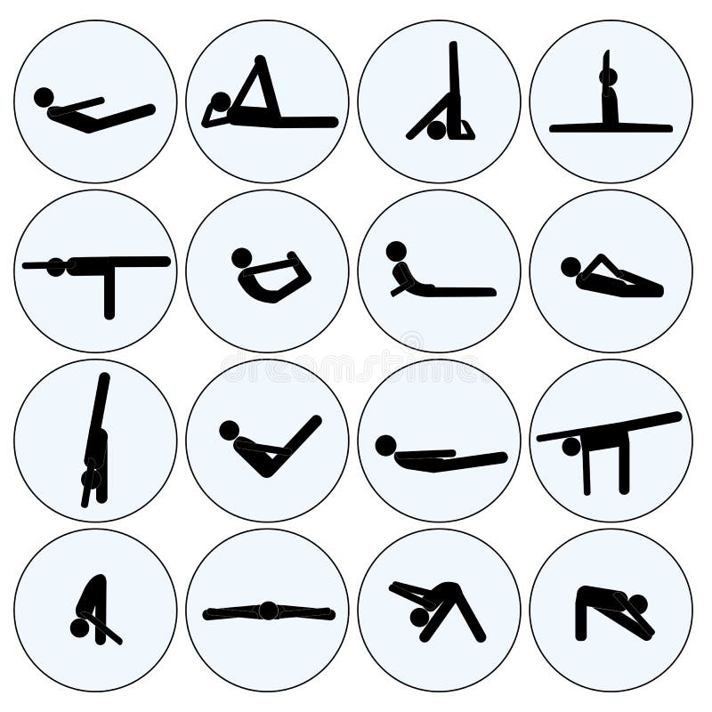 Yoga stick man set stock vector. Illustration of asana - 58619712