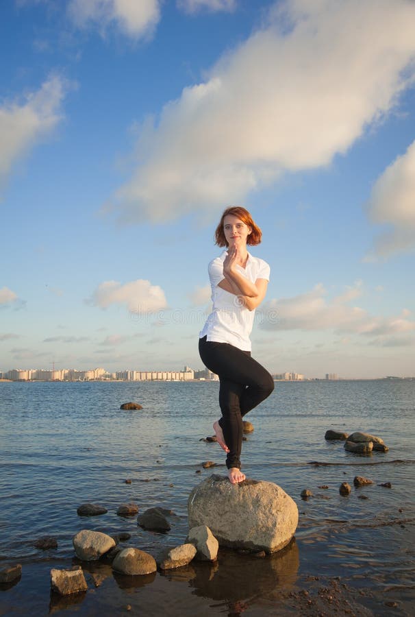 Yoga Stretch stock photo. Image of relaxation, beaches - 45682856