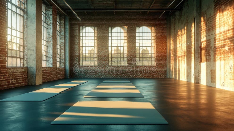 Yoga Studio Filled with Mats Stock Photo - Image of routine, practice ...