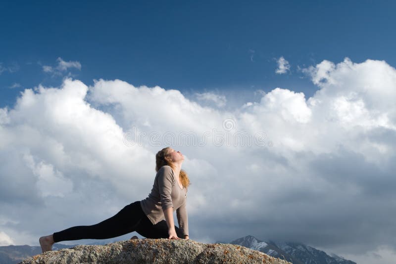 Yoga at summit stock image. Image of female, meditating - 26539977