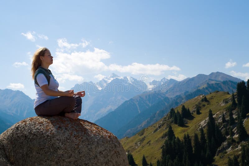 Yoga at summit stock image. Image of beautiful, peak - 55198569