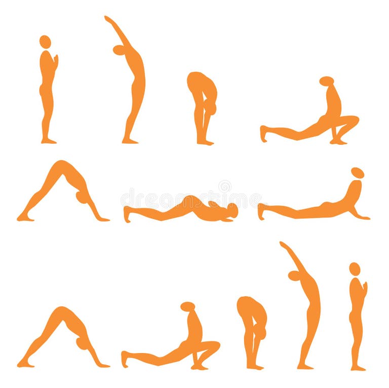 Sun Salutation Exercises Stock Illustrations – 52 Sun Salutation ...