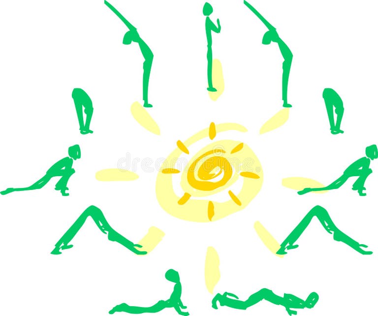 Yoga Sun Salutation Silhouette Stock Illustrations – 230 Yoga Sun ...
