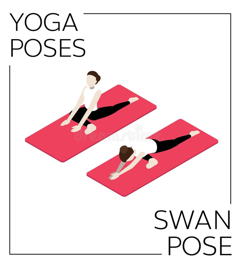Yoga Swan Pose Isometric Vector Set Stock Vector - Illustration of ...