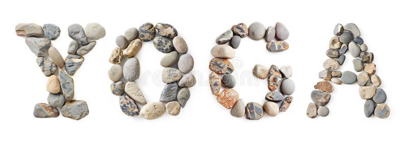 Yoga Text Made of Stones Isolated Stock Illustration - Illustration of ...