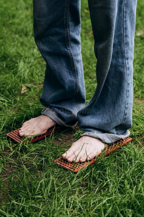 Yoga Therapy through Sadhu Boards. Stock Photo - Image of casual, flip ...