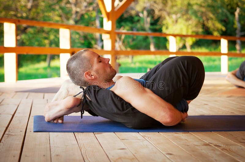 Man in Closed Lotus Yoga Pose Stock Photo - Image of asana, athletic ...