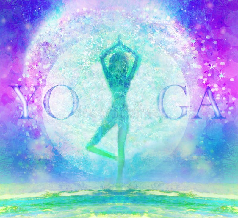 Yoga Tree of Life stock illustration. Illustration of landscape - 87675403