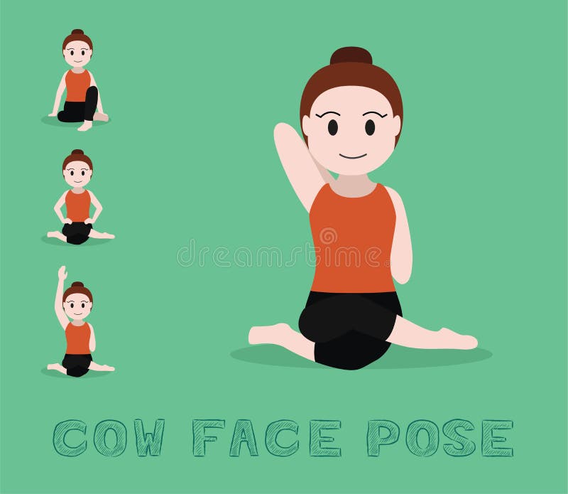 Yoga Cow Face Pose Cartoon Vector Illustration Stock Vector ...