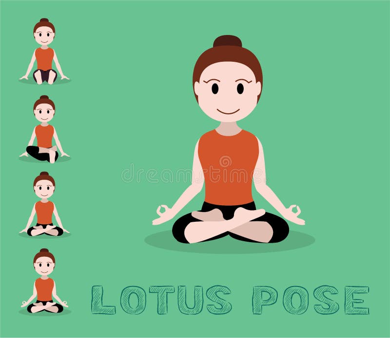 Yoga Tutorial Lotus Pose Cartoon Vector Illustration Stock Vector ...