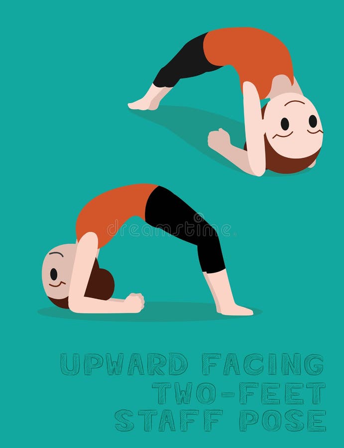 Yoga Upward Facing Two Feet Staff Pose Cartoon Vector Illustration ...