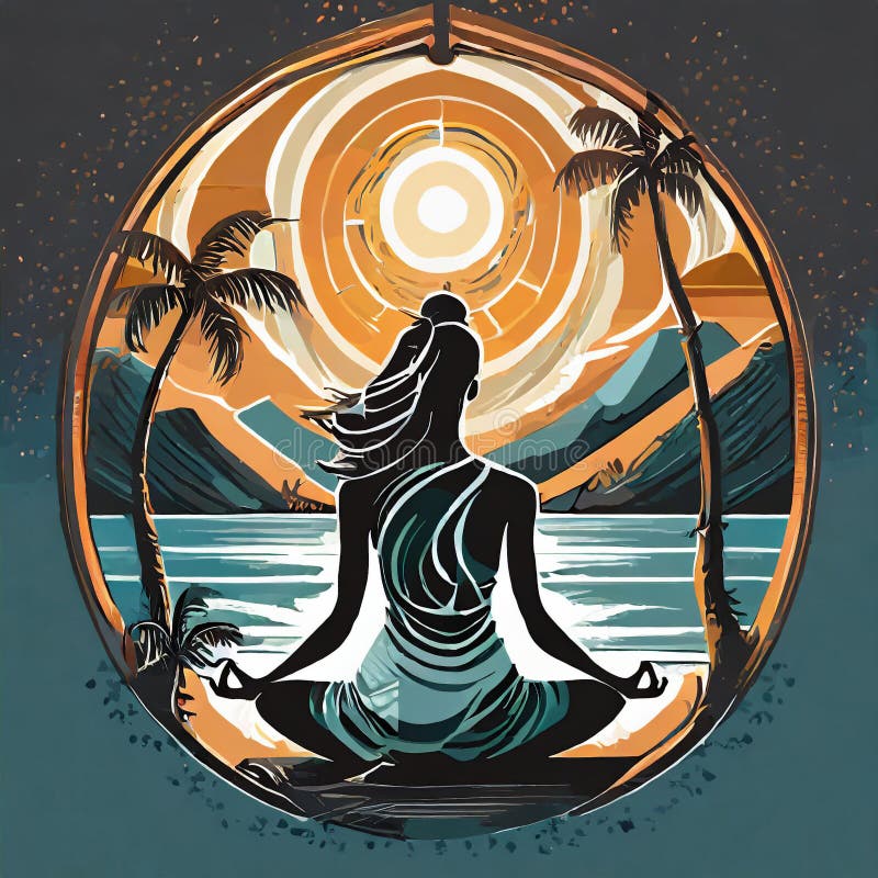 Yoga Vector T Shirt Design Template Yoga Design Stock Illustration ...