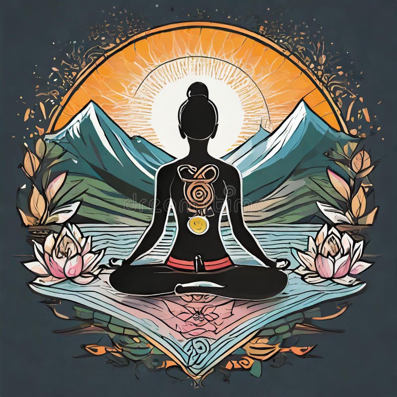 Yoga Vector T Shirt Design Template Yoga Design Stock Illustration ...