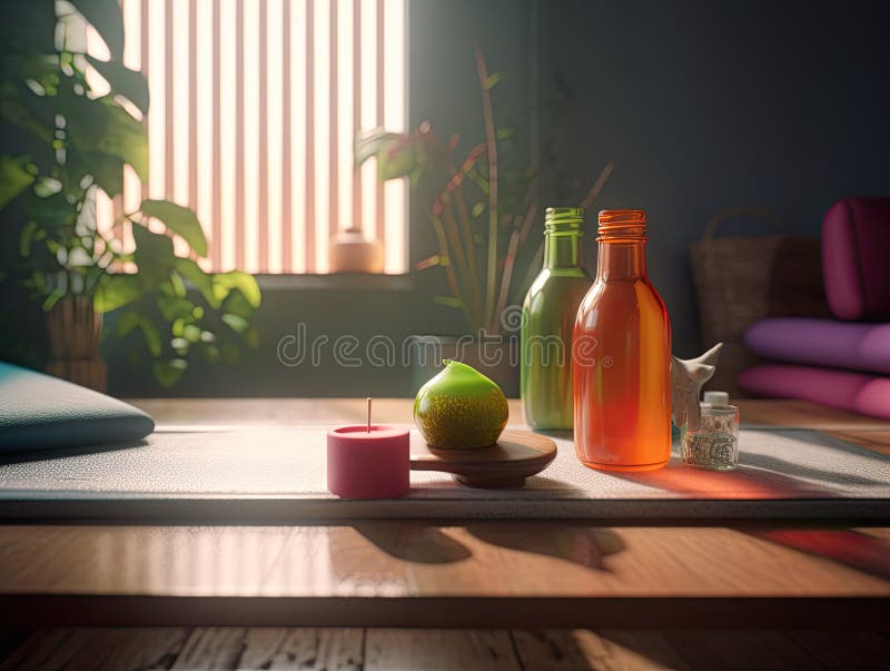 Yoga and Wellness Set Concept, Ai-generated Artwork Stock Illustration ...