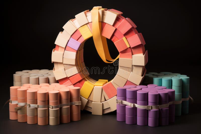 Yoga Wheel, Blocks, and Strap Arranged Neatly Stock Illustration ...
