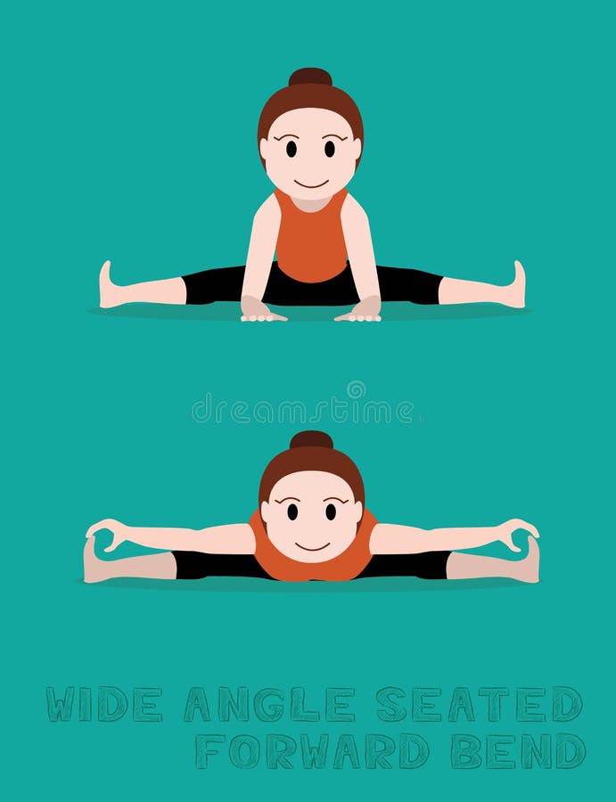 Yoga Wide Angle Seated Forward Bend Cartoon Vector Illustration Stock ...