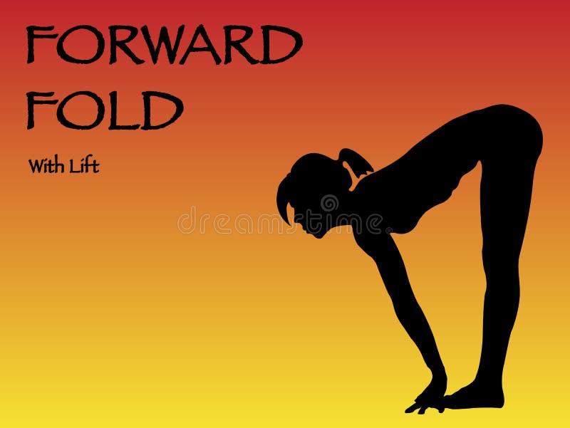 Yoga Woman Forward Fold with Lift Pose Stock Illustration ...