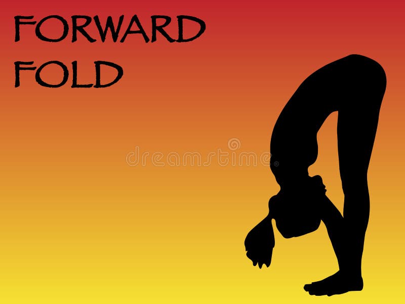 Forward Fold Pose Yoga Workout Outline. Healthy Lifestyle Vector ...