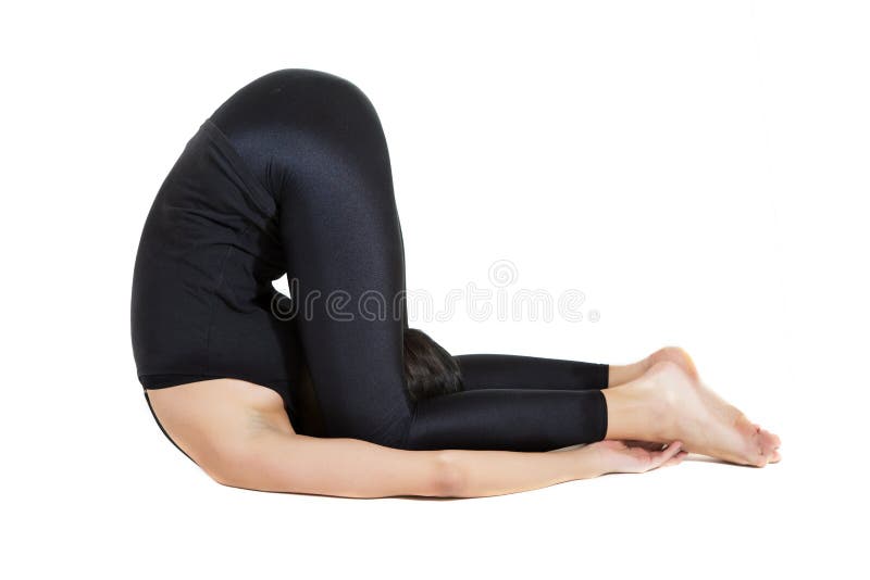 Woman Doing Table Top Position in Yoga, Silhouette Stock Photo - Image ...