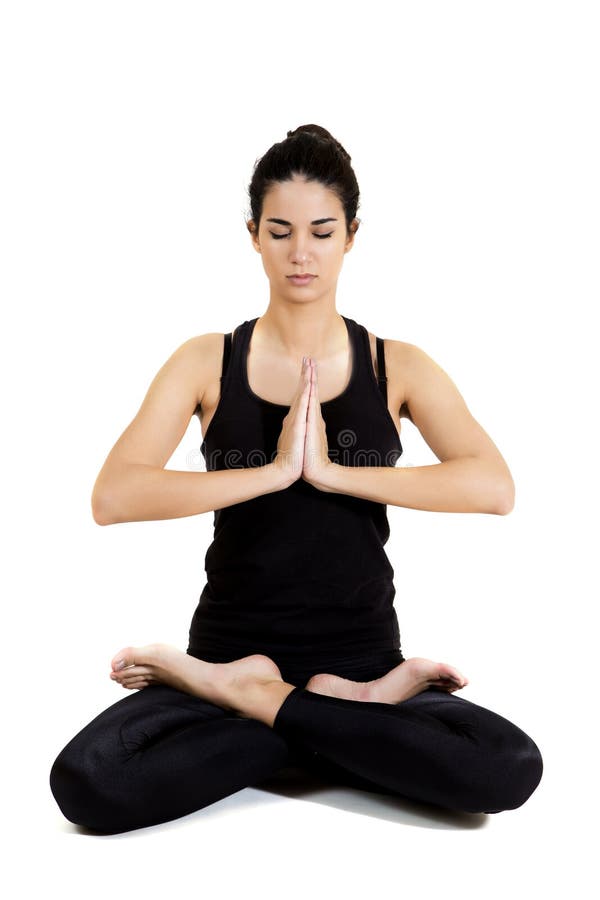 Woman Doing Table Top Position in Yoga, Silhouette Stock Photo - Image ...