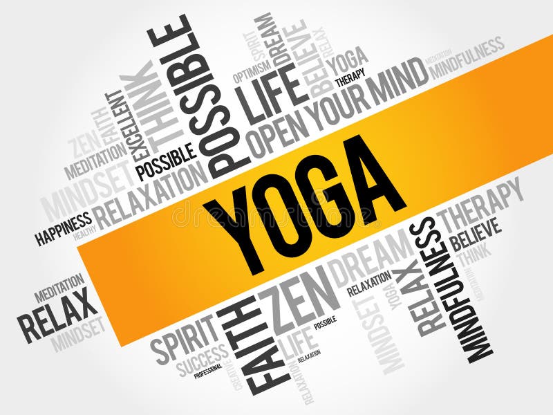Yoga word cloud stock illustration. Illustration of mental - 202654247