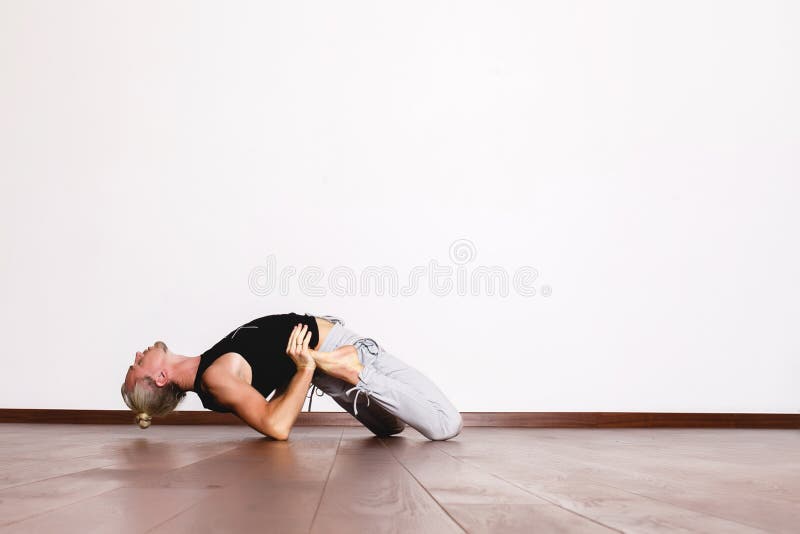 Yoga, Yoga Poses, Yogi in the Hall in a Pose Stock Image - Image of ...