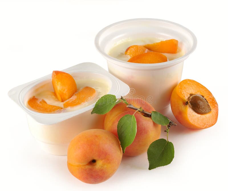 Yoghurt with Apricot and Pieces Stock Image - Image of dish, dessert ...